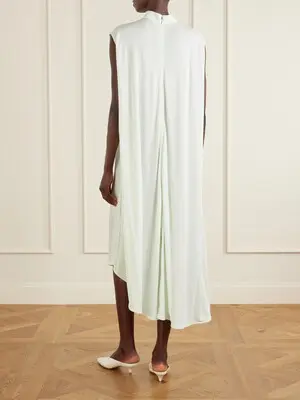 Bottega Veneta Gathered Cady Halterneck Midi Dress