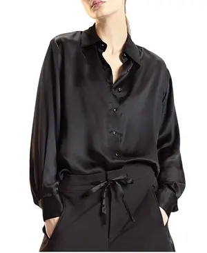 Cynthia Rowley Cynthia Rowley Printed Silk Shirt Black