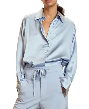Cynthia Rowley Cynthia Rowley Printed Silk Shirt Blue