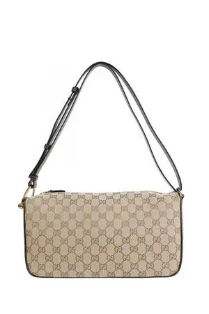 Gucci Half Horsebit Medium Shoulder Bag - Beige