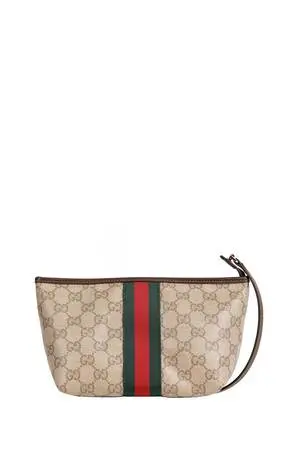 Gucci Small Pouch With Strap And Web - Beige