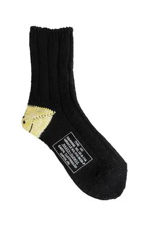 Kapital Rainbowy Happy Heel Socks - Black