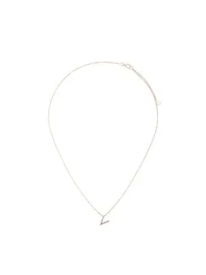 ALINKA 18kt Rose Gold Diamond 'v' Initial Pendant Necklace - Metallic