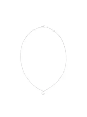 ALINKA 18kt White Gold Diamond 'g' Initial Pendant Necklace - Metallic