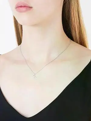 ALINKA 18kt White Gold Diamond "w" Initial Pendant Necklace - Metallic