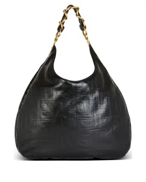 Balmain 1945 Soft Hobo Large Crinkled Leather Handbag