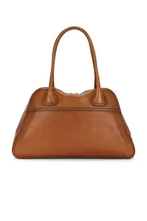 Miu Miu Vitello Antic Leather Top Handle Bag With Shoulder Strap - Cognac