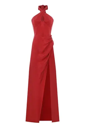 CANSU XI Gaia Ra Maxi Dress In Vegan Silk