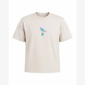 NOOLTRENDS Neutrals Hummingbird Embroidered T-shirt Gender Neutral - Beige