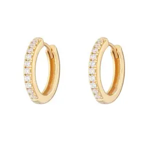 SCREAM PRETTY Large Huggie Earrings With Clear Stones - Gold