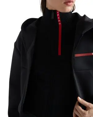Prada Re-nylon Turtleneck Sweater With Zipper Detail