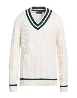 ZANONE Virgin Wool Cable-knit V-neck Sweater - Cream