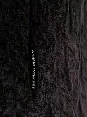Armani Exchange Logo-jacquard Polo Shirt - Black