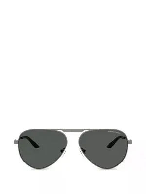 Armani Exchange Double Bridge Pilot Sunglasses - Grey