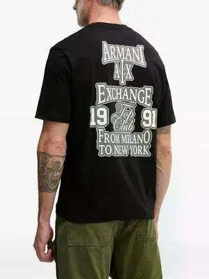 Armani Exchange Logo-patch Graphic-print T-shirt