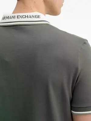 Armani Exchange Logo-embroidered Tipped Polo Shirt