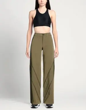 High Military Twill Stretch Wide-leg Pants