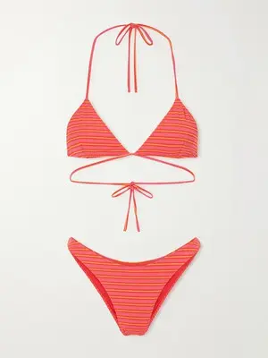 LIDO Striped Triangle Bikini - Red