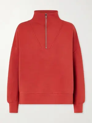 Varley Hawley Jersey Sweatshirt With Half-zip Neckline - Red