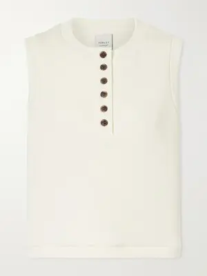 Varley Marla Embellished Jersey Tank Top - Neutrals