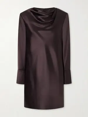 Veronica De Piante Amal Draped Silk-blend Satin Mini Dress