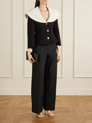 VIOLANTE NESSI Manuela Embellished Wool Jacket With Sailor Collar
