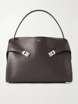 FERRAGAMO Hug Medium Leather Tote - Brown