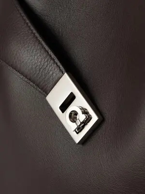 FERRAGAMO Hug Medium Leather Tote - Brown