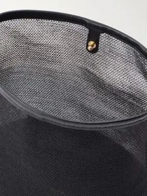 NEOUS Pardalis Leather-trimmed Mesh Bucket Shoulder Bag