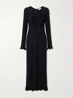 Magda Butrym Gathered Satin Maxi Dress