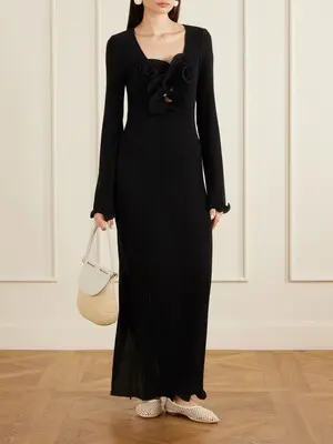 Magda Butrym Gathered Satin Maxi Dress