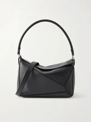 Loewe Puzzle Small Leather Shoulder Bag - Black