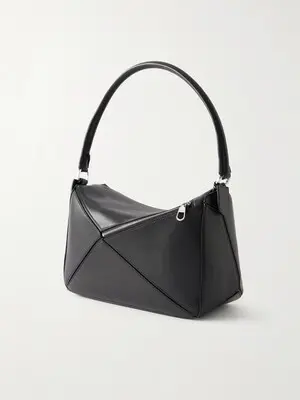 Loewe Puzzle Small Leather Shoulder Bag - Black