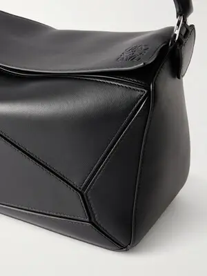 Loewe Puzzle Small Leather Shoulder Bag - Black