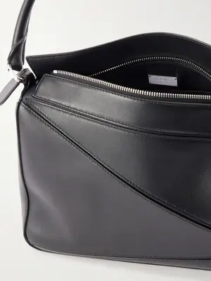 Loewe Puzzle Small Leather Shoulder Bag - Black