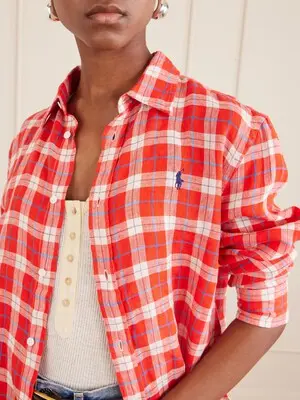 Polo Ralph Lauren Embroidered Checked Linen Shirt