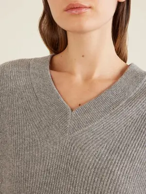Brunello Cucinelli Ribbed-knit Metallic Cashmere-blend Sweater