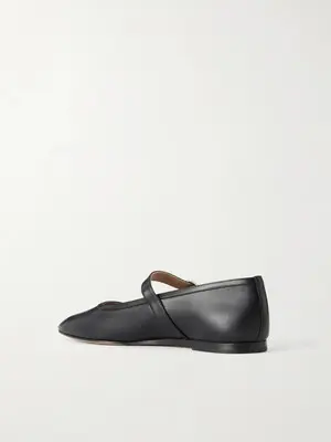 Le Monde Beryl Leather Mary Jane Ballet Flats - Black
