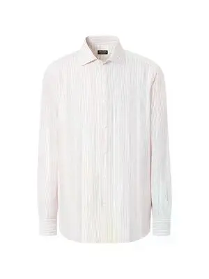 Zegna Striped Silk Shirt - White