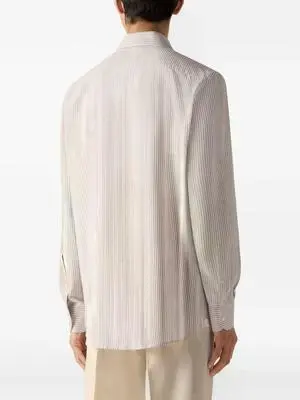 Zegna Striped Silk Shirt - White