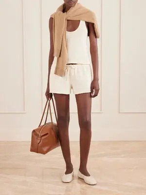 Suzie Kondi Cotton-bouclé Drawstring Shorts