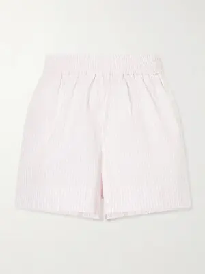 Suzie Kondi Striped Cotton-poplin Shorts