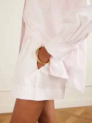 Suzie Kondi Striped Cotton-poplin Shorts