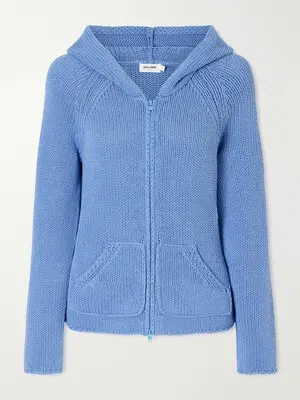 Still Here Bear" Knitted Cotton Zip-up Hoodie