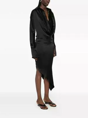 VESTIAIRE D'UN OISEAU LIBRE Asymmetric Draped Midi Dress