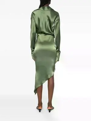 VESTIAIRE D'UN OISEAU LIBRE Asymmetric Draped Midi Dress