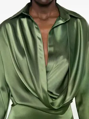 VESTIAIRE D'UN OISEAU LIBRE Asymmetric Draped Midi Dress
