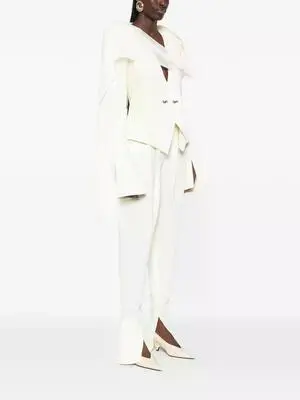 VESTIAIRE D'UN OISEAU LIBRE White Draped Bird-motif Jacket