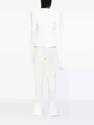 VESTIAIRE D'UN OISEAU LIBRE White Draped Bird-motif Jacket