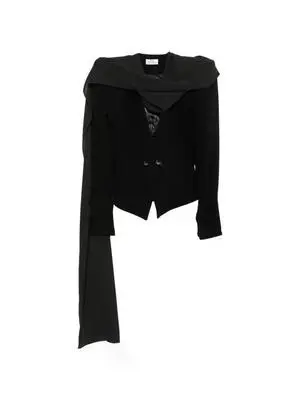 VESTIAIRE D'UN OISEAU LIBRE Bird-pin Jacket With Draped Collar